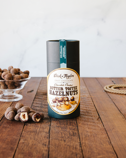 Chocolate Coated Butter Toffee Hazelnuts – Dick Taylor Craft Chocolate